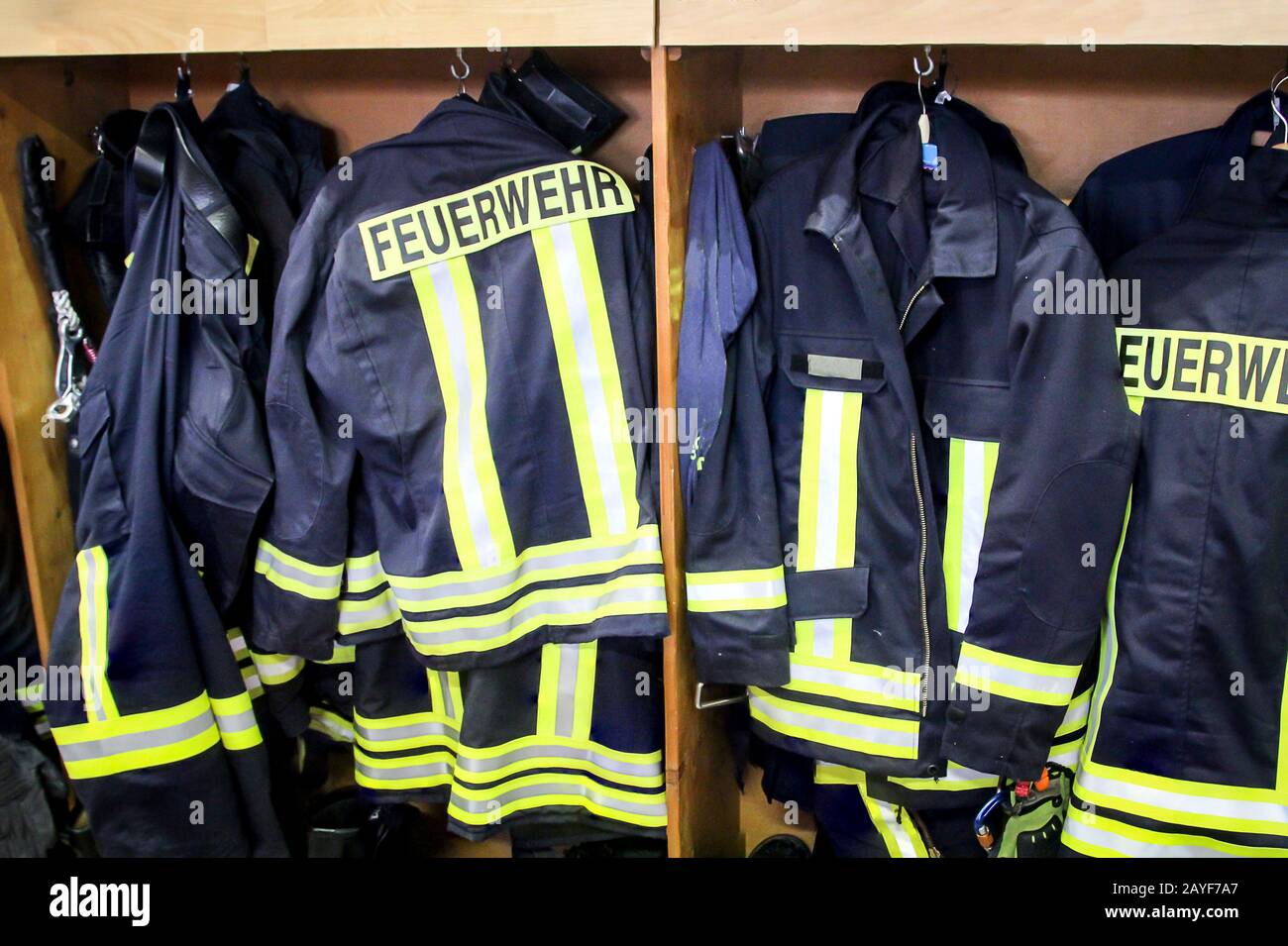 Firefighting equipment, firefighting clothing are ready for immediate ...