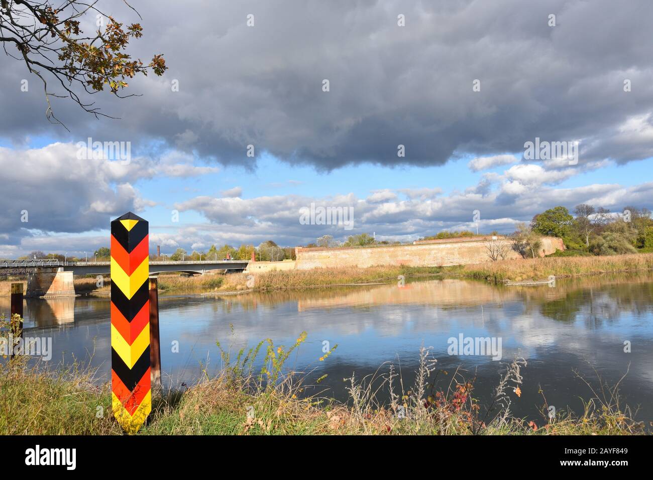 View over the river Oder Stock Photo - Alamy
