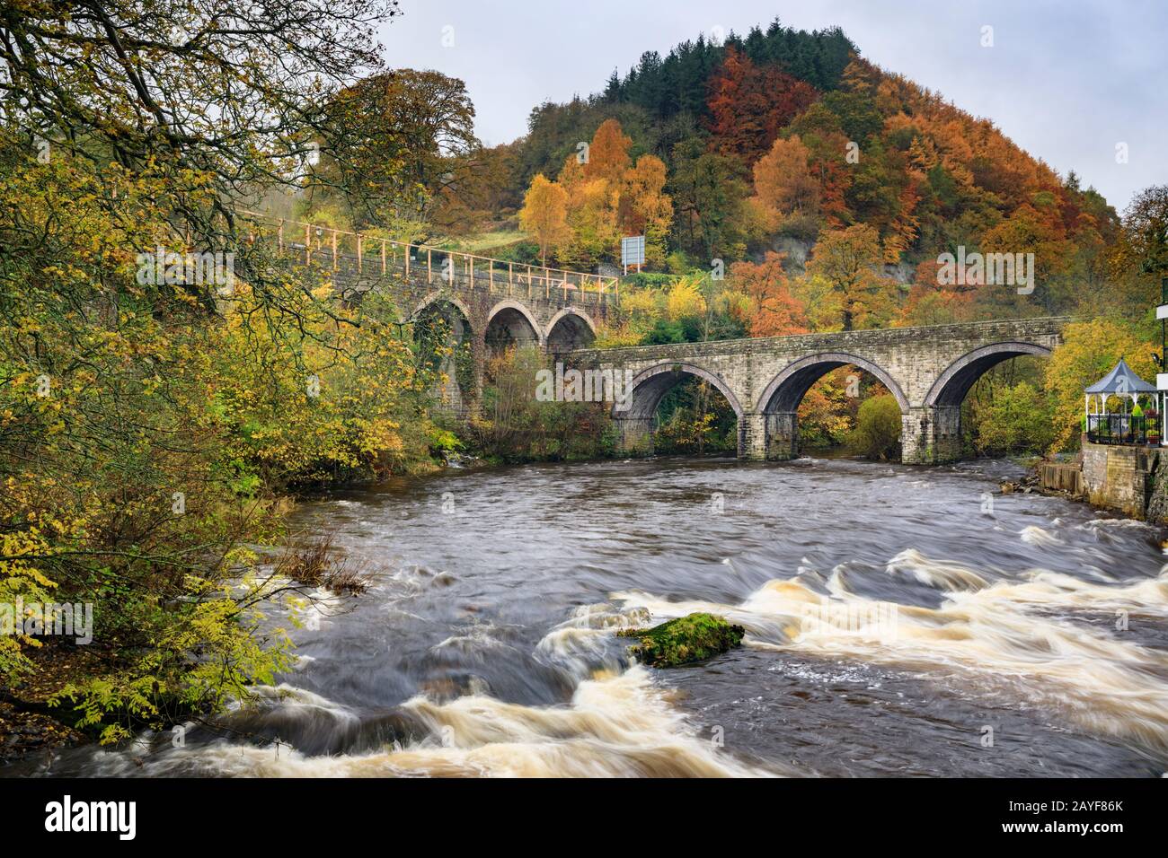 The River Dee at Berwyn Station in North Wales Stock Photo - Alamy