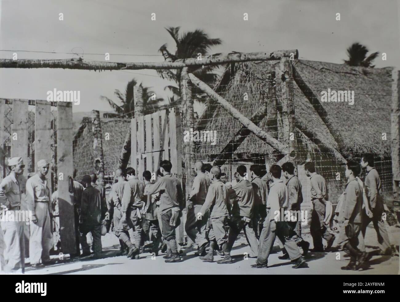 JAPANESE ENTER POW STOCKADE ON GUAM Stock Photo - Alamy