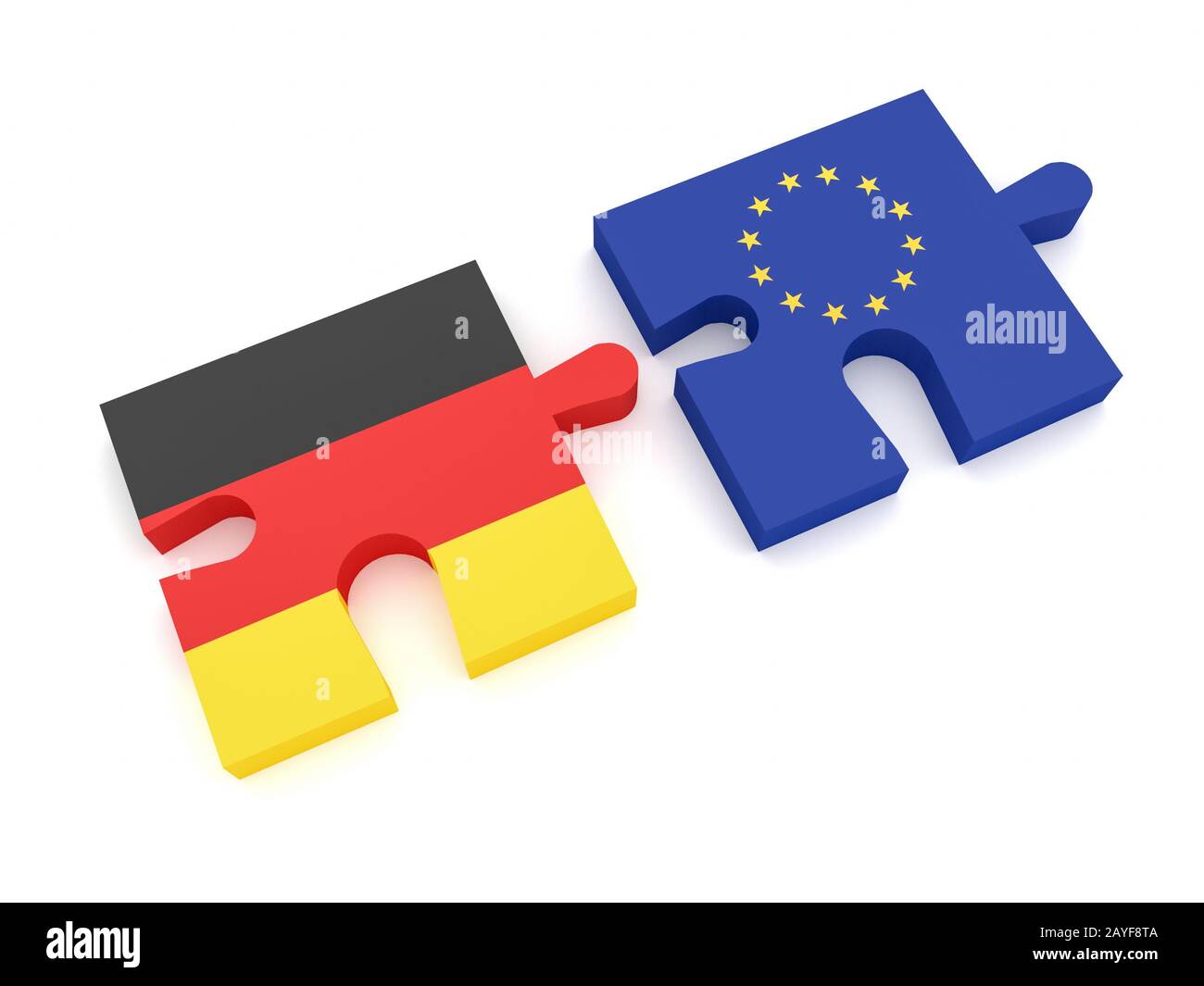 EU Germany Partnership: European Union Flag And German Flag Puzzle ...