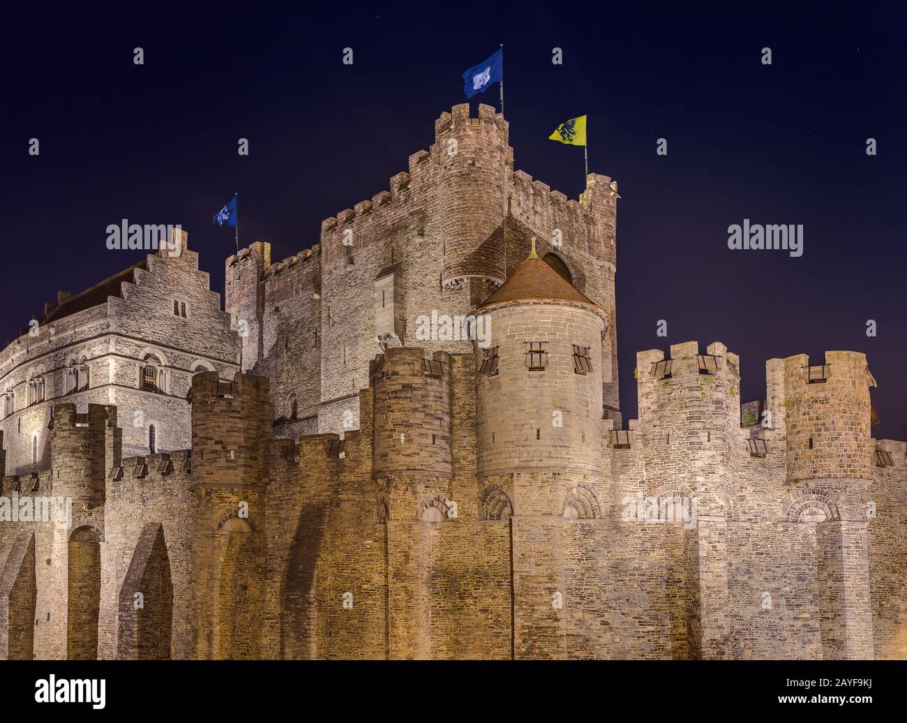 Gravensteen castle in Gent - Belgium Stock Photo - Alamy