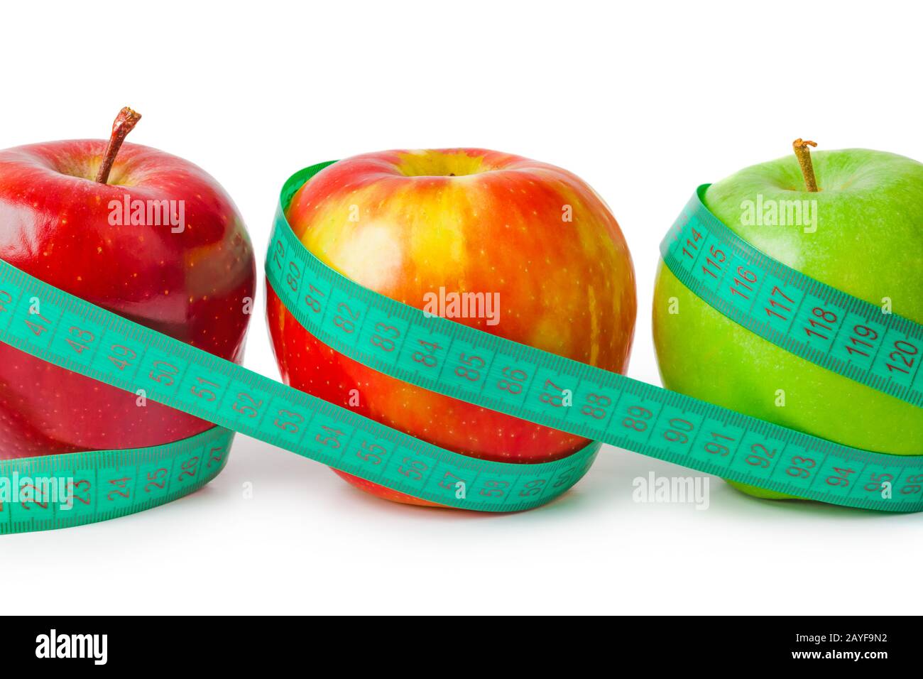 Apples and measuring tape Stock Photo - Alamy