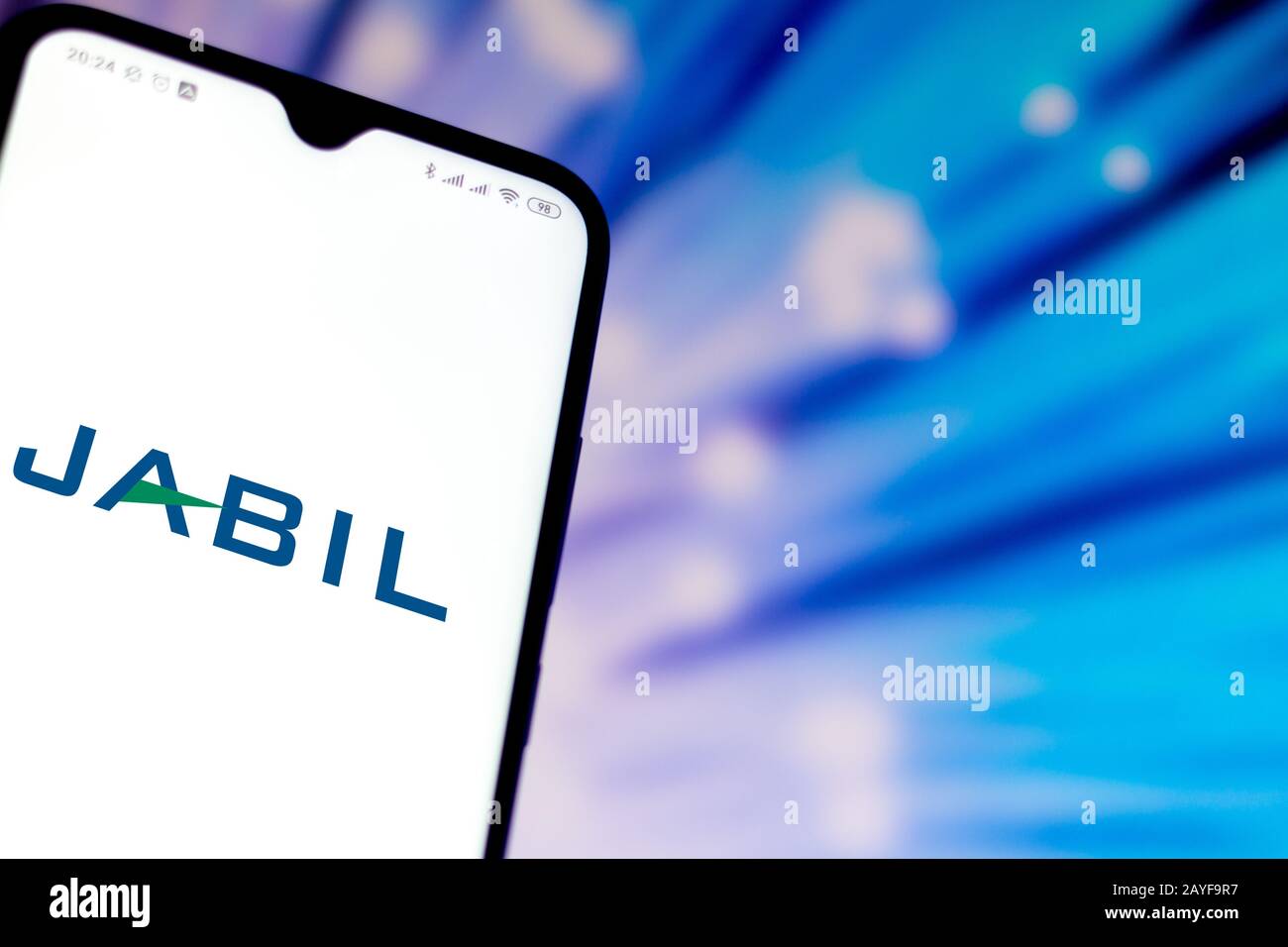 In this photo illustration a Jabil Inc logo app seen displayed on a ...