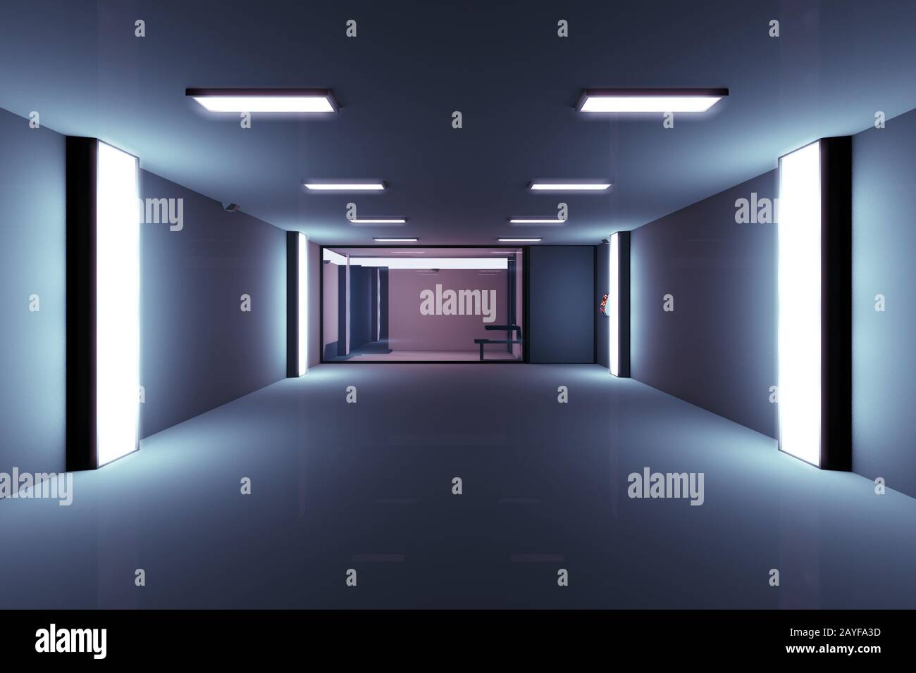 Hi-Tech Lockup Prison Cell 3D Illustration Stock Photo - Alamy