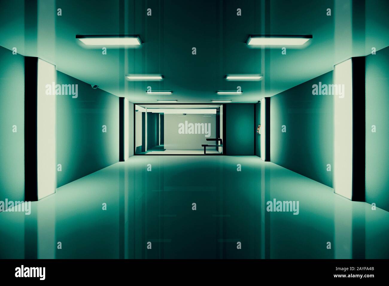Hi-Tech Lockup Prison Cell 3D Illustration Stock Photo - Alamy