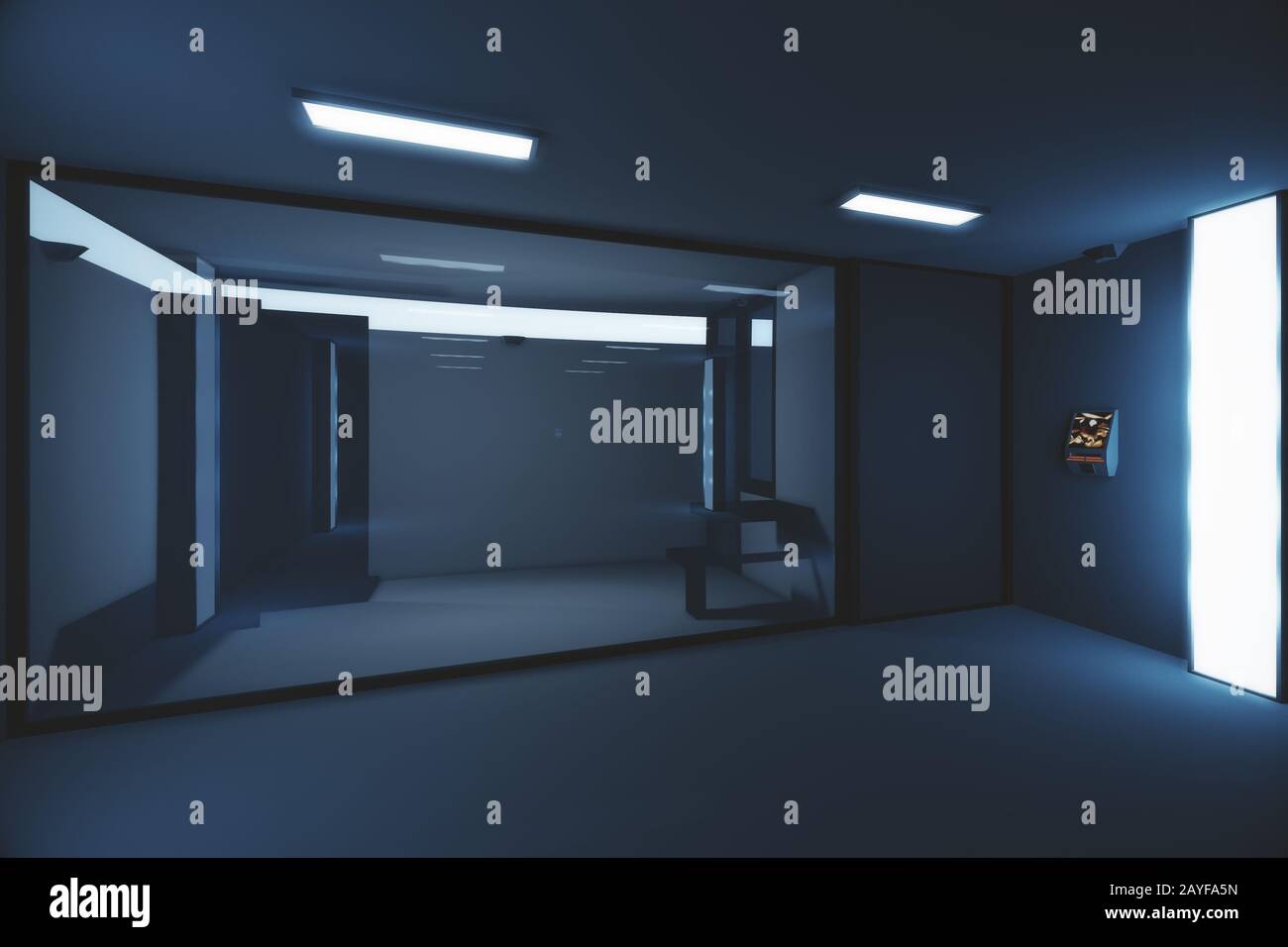 Hi-Tech Lockup Prison Cell 3D Illustration Stock Photo - Alamy