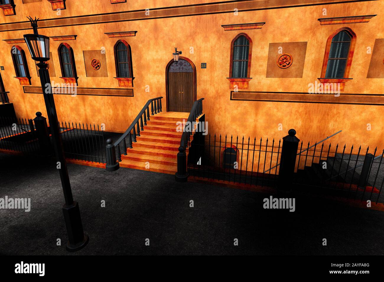 Fancy New York City Style Building Facade 3D Illustration Stock Photo ...