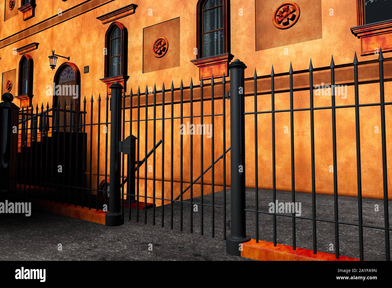 Fancy New York City Style Building Facade 3D Illustration Stock Photo ...