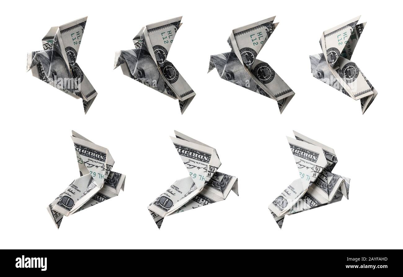 How to make a dollar bill origami bird hi-res stock photography and ...