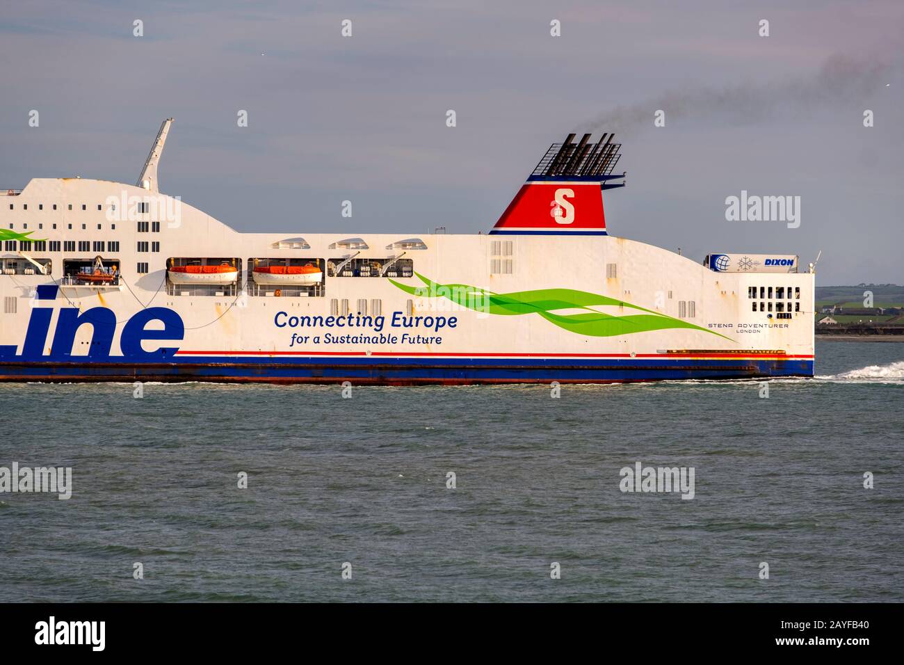 Holyhead Harbour Stena Adventurer Leaving the harbour heading for ...