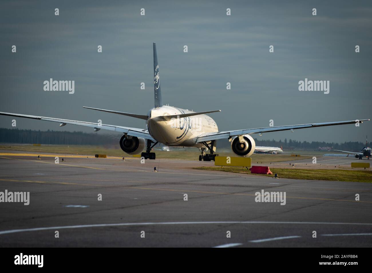October 29, 2019, Moscow, Russia. Plane Boeing 777-300 Aeroflot ...