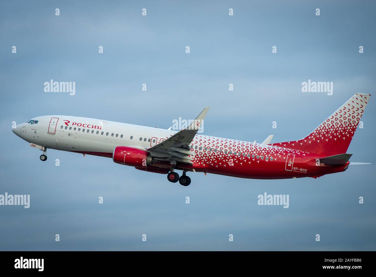 October 29, 2019, Moscow, Russia. Plane Boeing 737-800 Rossiya ...