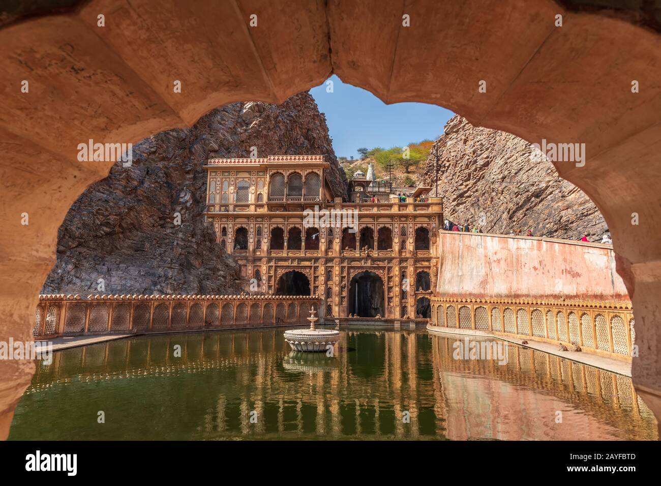 Galta Ji Complex in Jaipur, India, also known as Monkey Temple Stock ...