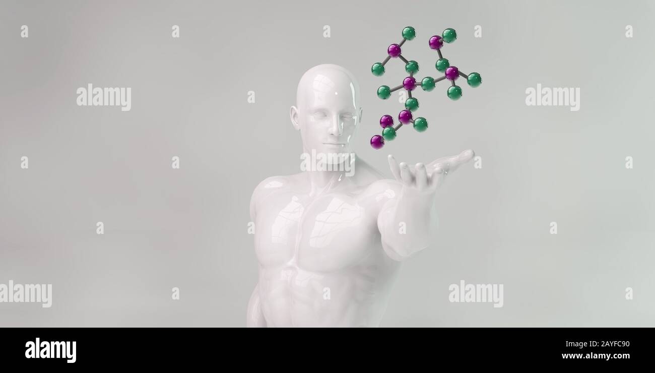 Science and Technology with Man Holding Molecule Stock Photo - Alamy