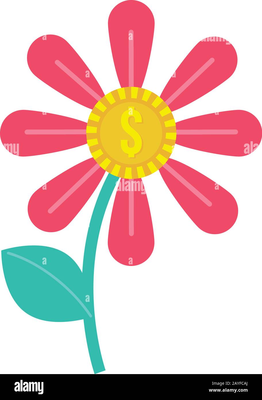 coin money dollar flower petals flat style Stock Vector Image & Art - Alamy
