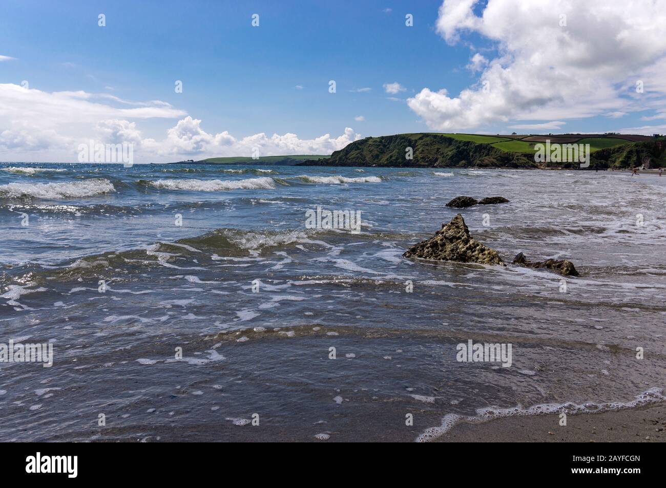 Seascape at Pentewan Sands, Cornwall, UK Stock Photo - Alamy