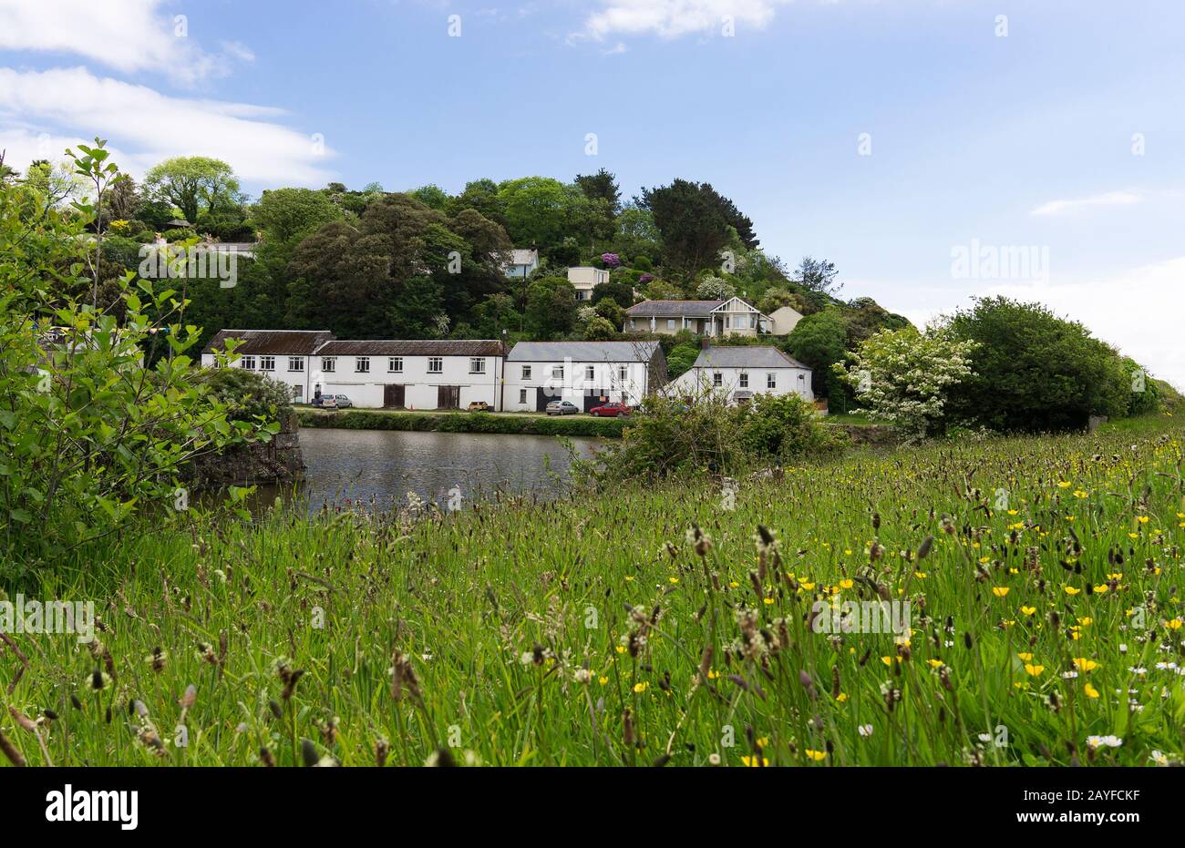 Old inland coastal village in Cornwall, UK Stock Photo - Alamy