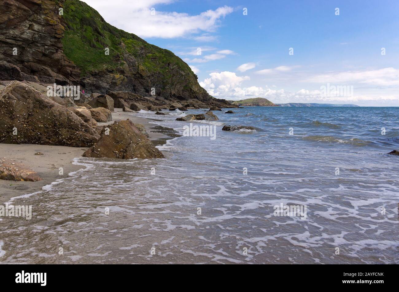 Seascape at Pentewan Sands, Cornwall, UK Stock Photo - Alamy