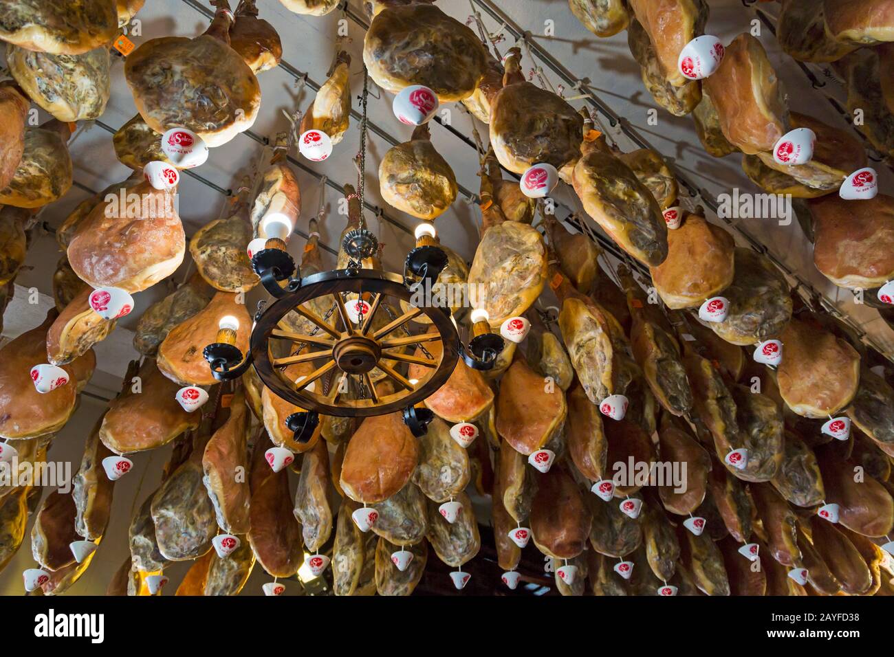 Ham hams hanging ceiling hi-res stock photography and images - Alamy