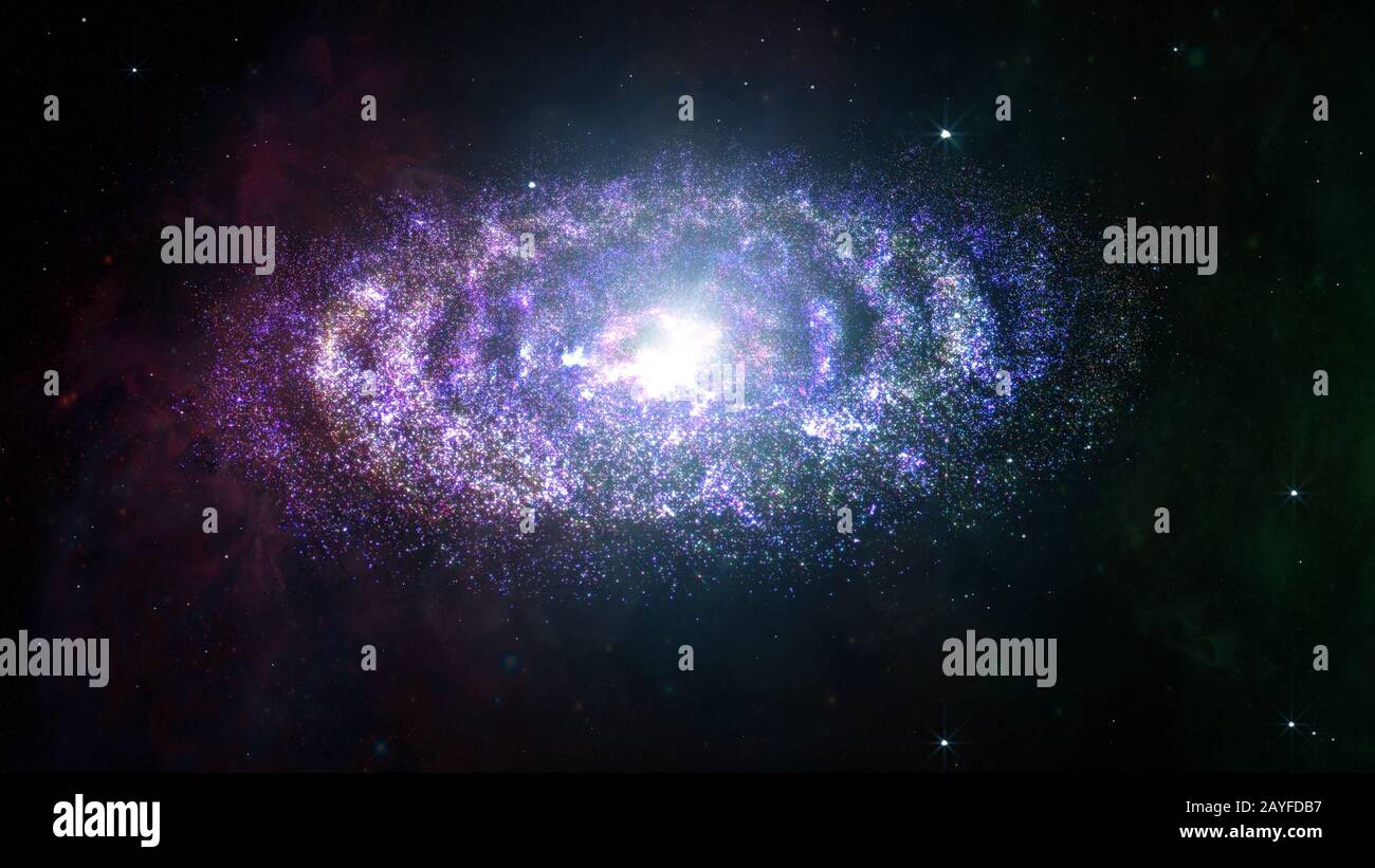 Amazing Planetary Spiral Nebula Galaxy 3D Illustration Stock Photo - Alamy