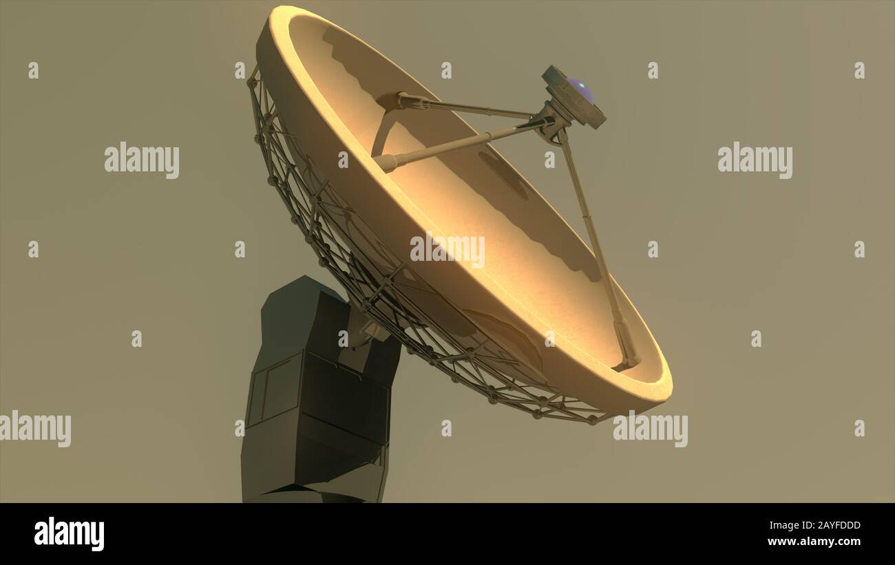 Radio Telescope Antenna Observatory Array, Dish in the Sunset Sunrise ...