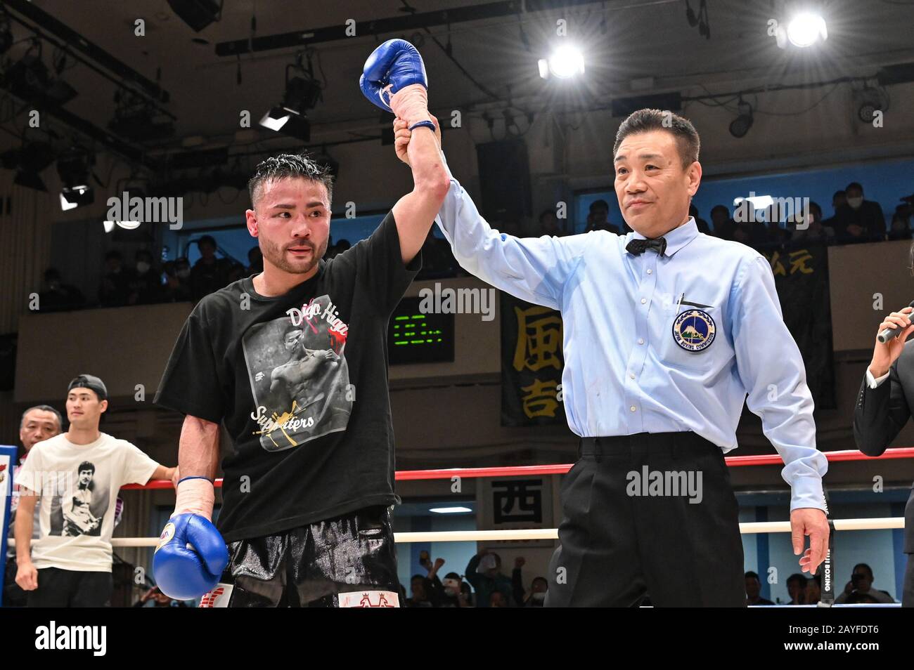 Tokyo, Japan. 13th Feb, 2020. Daigo Higa (JPN), Yuji Fukuchi (Referee ...