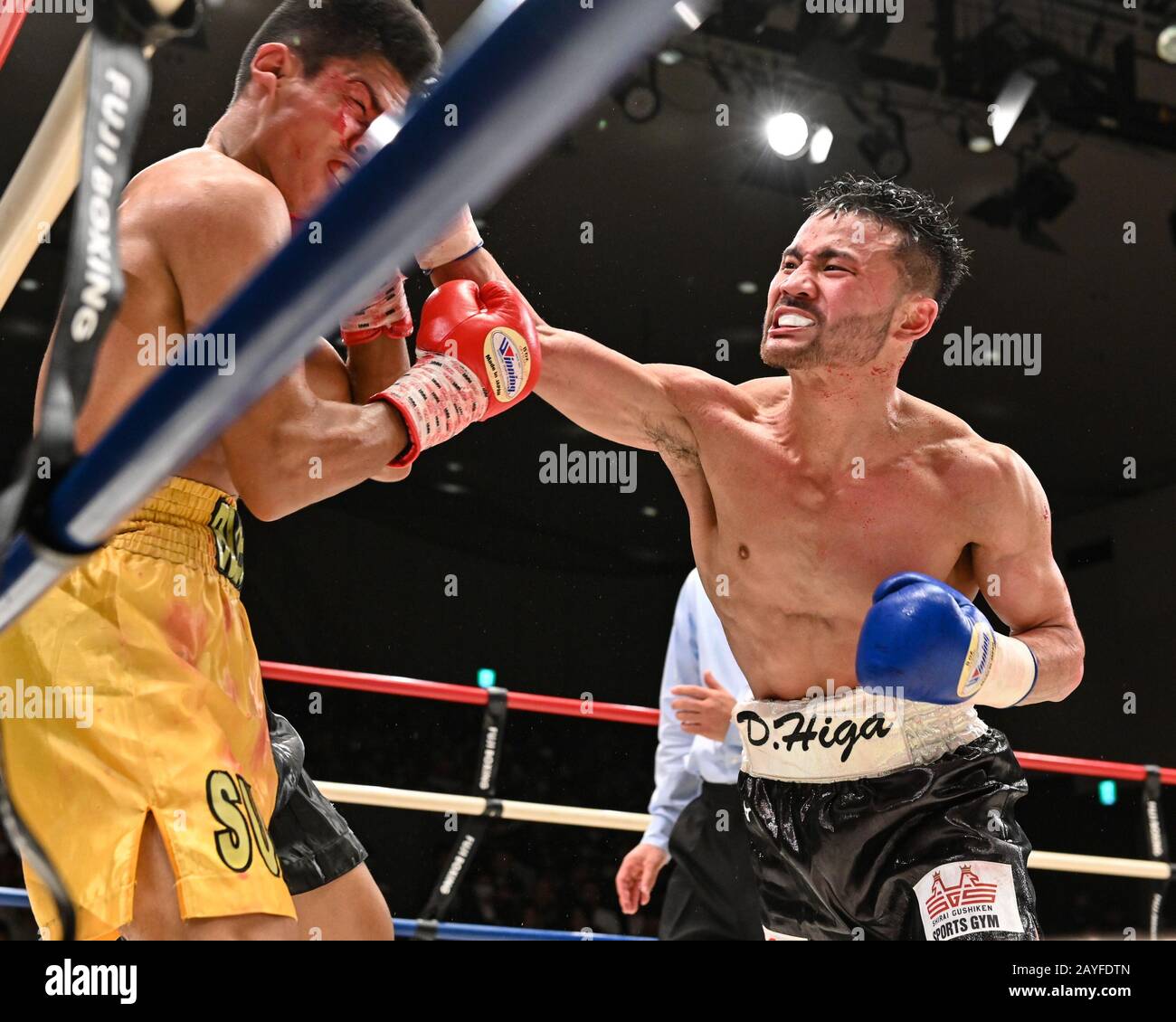 Tokyo, Japan. 13th Feb, 2020. (R-L) Daigo Higa (JPN), Jason Buenaobra (PHI) Boxing : Daigo Higa ...