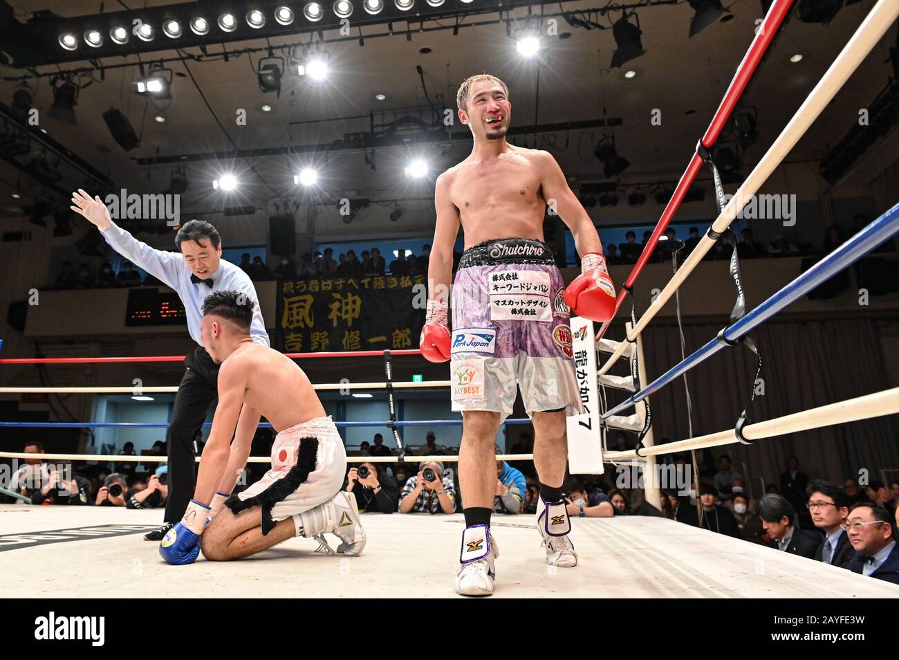 Tokyo, Japan. 13th Feb, 2020. (R-L) Shuichiro Yoshino, Izuki Tomioka ...