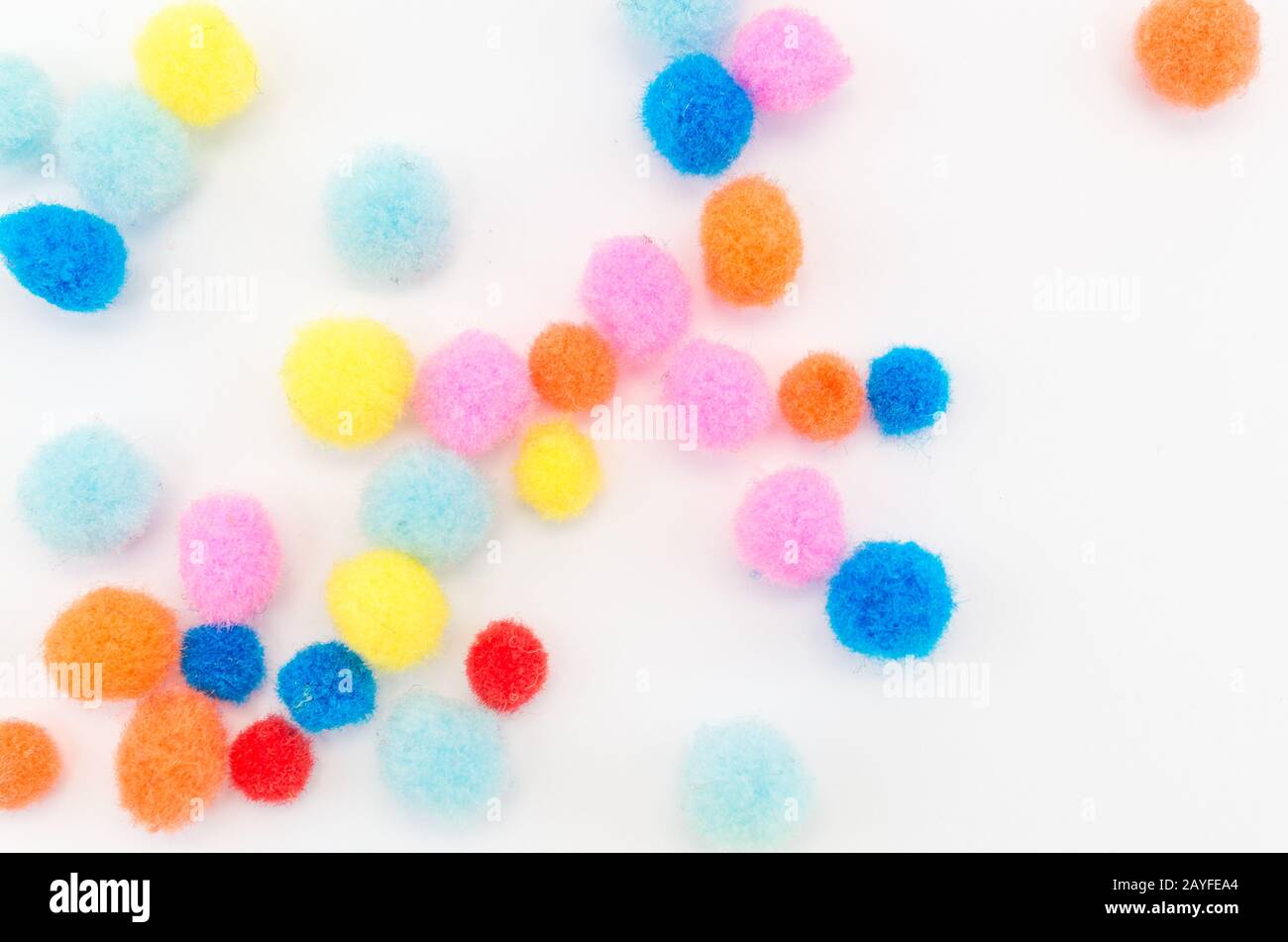 colored soft balls backdrop - top perspective Stock Photo - Alamy