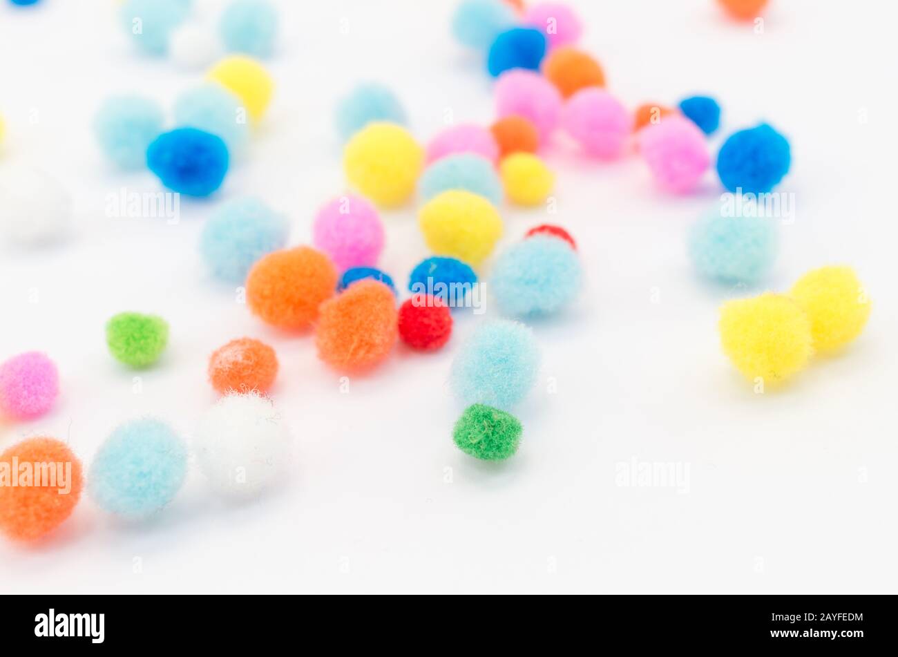 colored soft balls backdrop - top perspective Stock Photo - Alamy