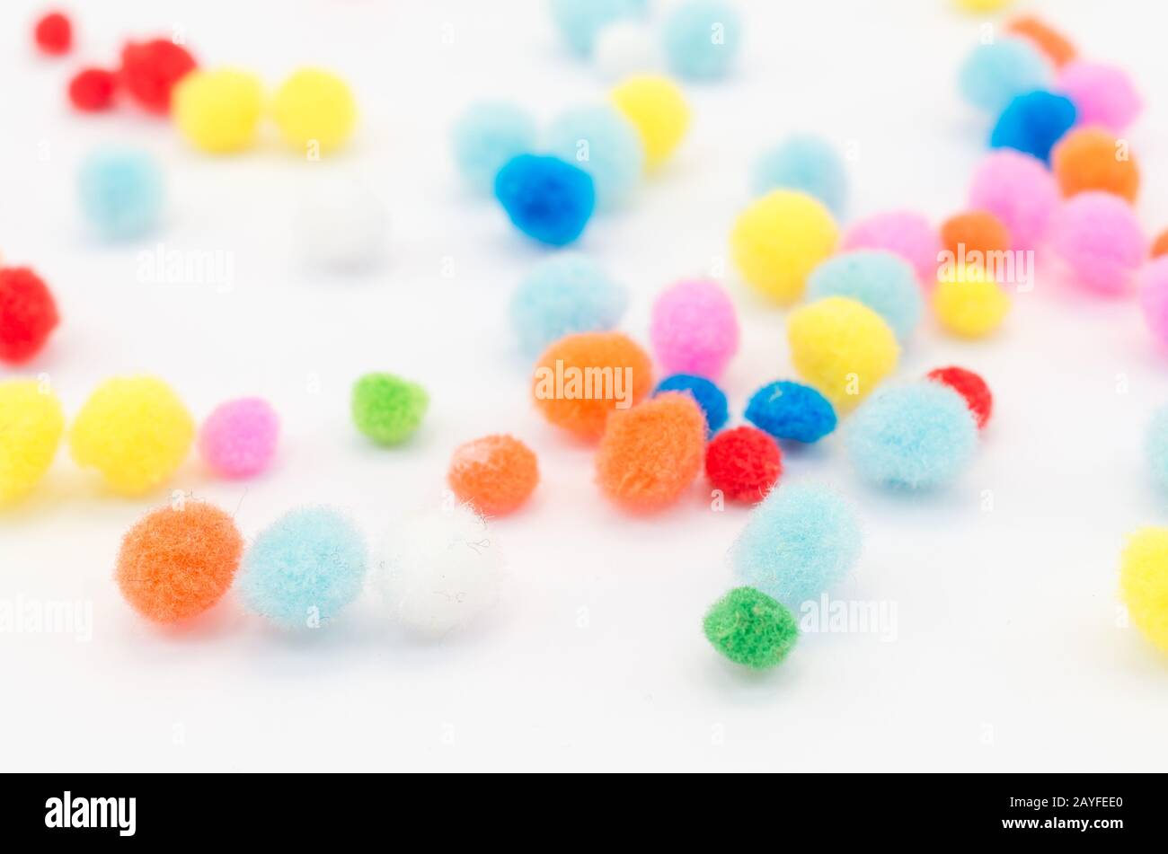 colored soft balls backdrop - top perspective Stock Photo - Alamy
