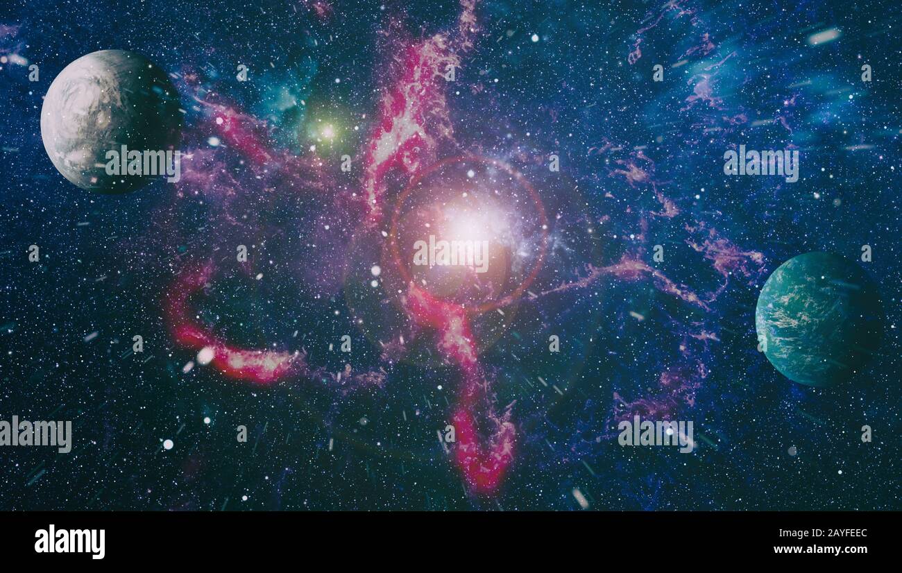 Space background with red nebula and stars. Elements of this image ...