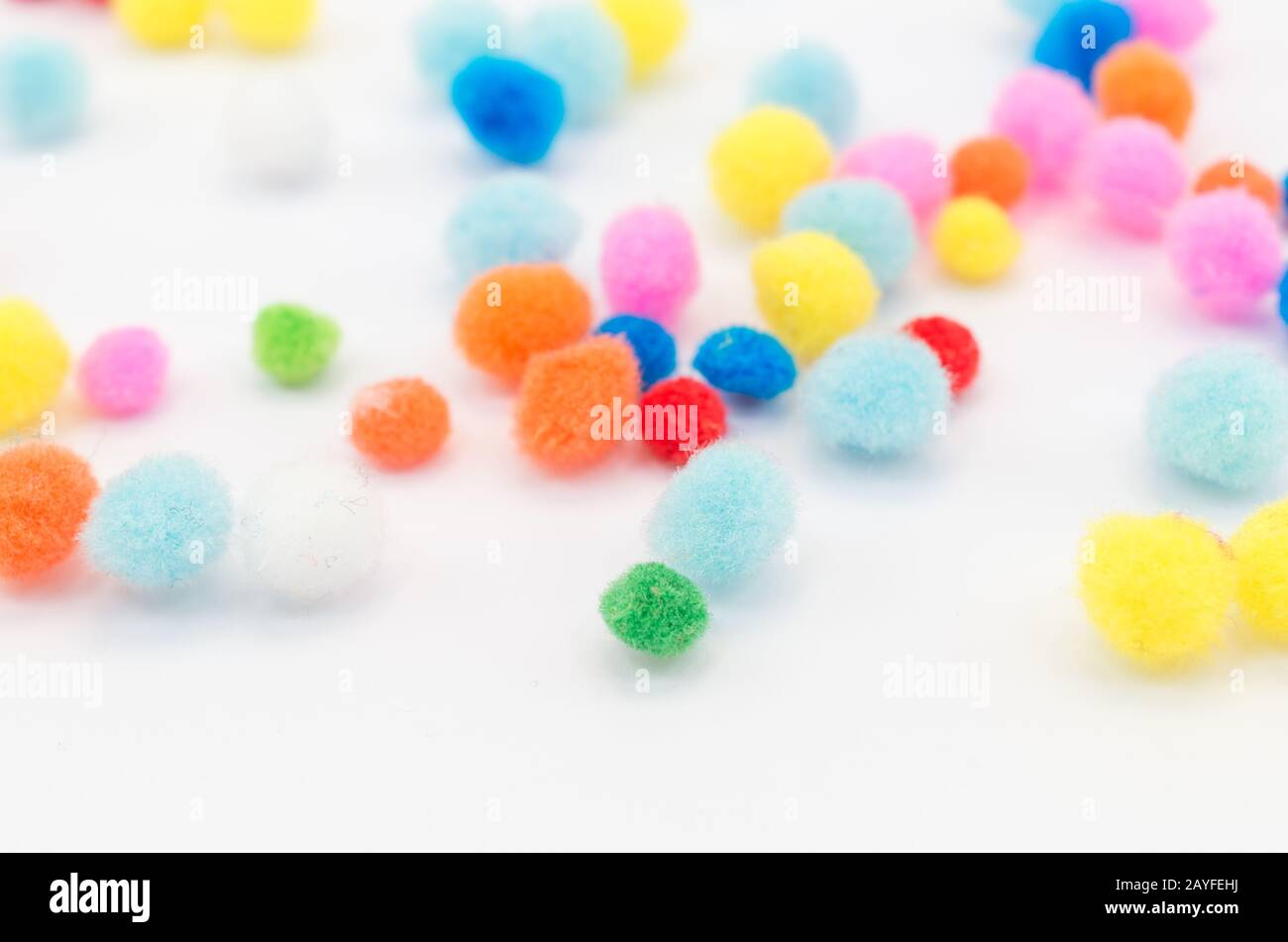 colored soft balls backdrop - top perspective Stock Photo - Alamy