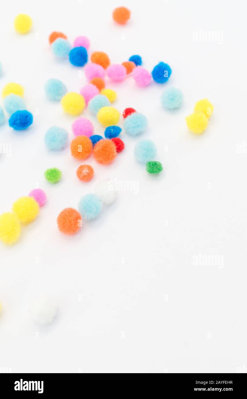 colored soft balls backdrop - top perspective Stock Photo - Alamy