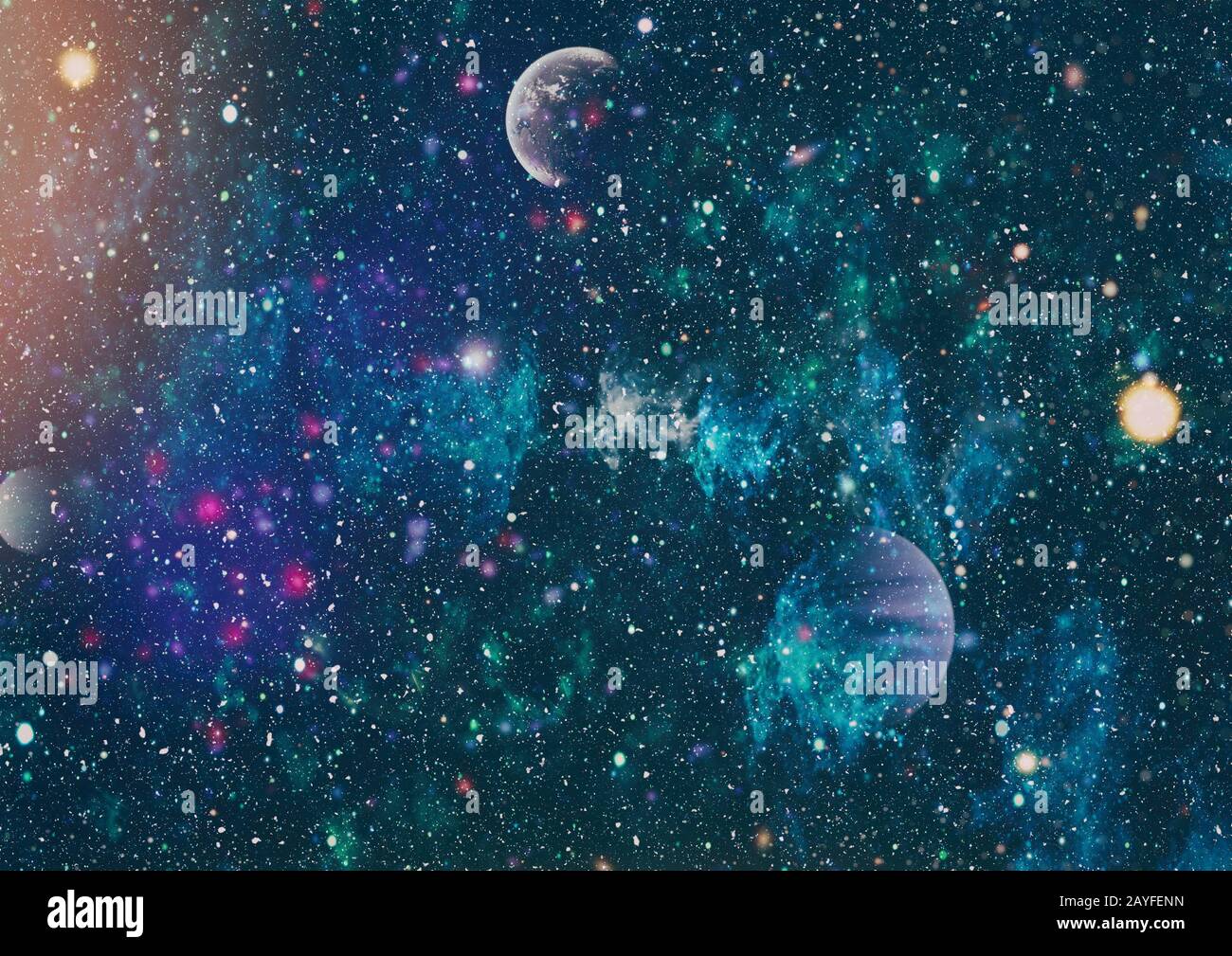 Space background with red nebula and stars. Elements of this image ...