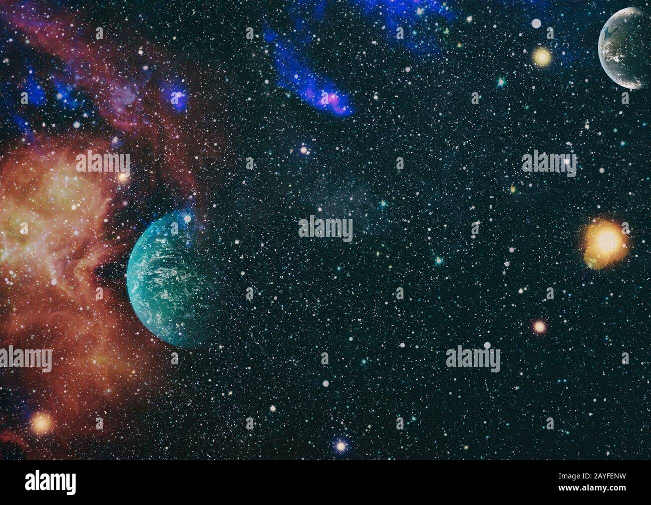 Space background with red nebula and stars. Elements of this image ...