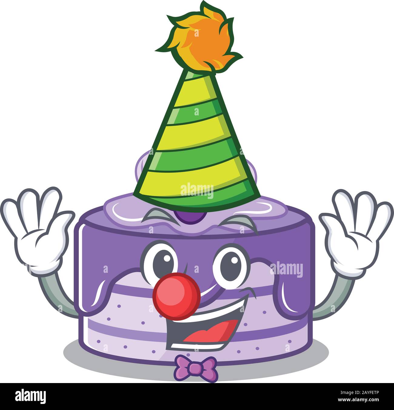 Funny Clown blueberry cake cartoon character mascot design Stock Vector ...