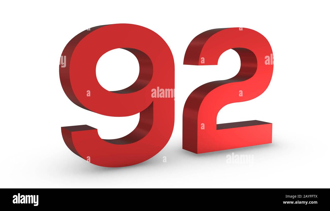 3d number 92 Cut Out Stock Images & Pictures - Alamy