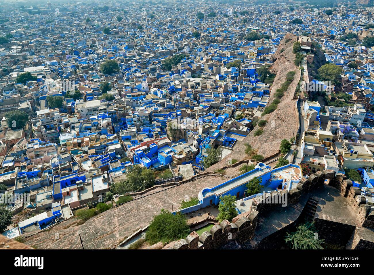 aerial view of Blue City Jodhpur, Rajasthan, India Stock Photo - Alamy