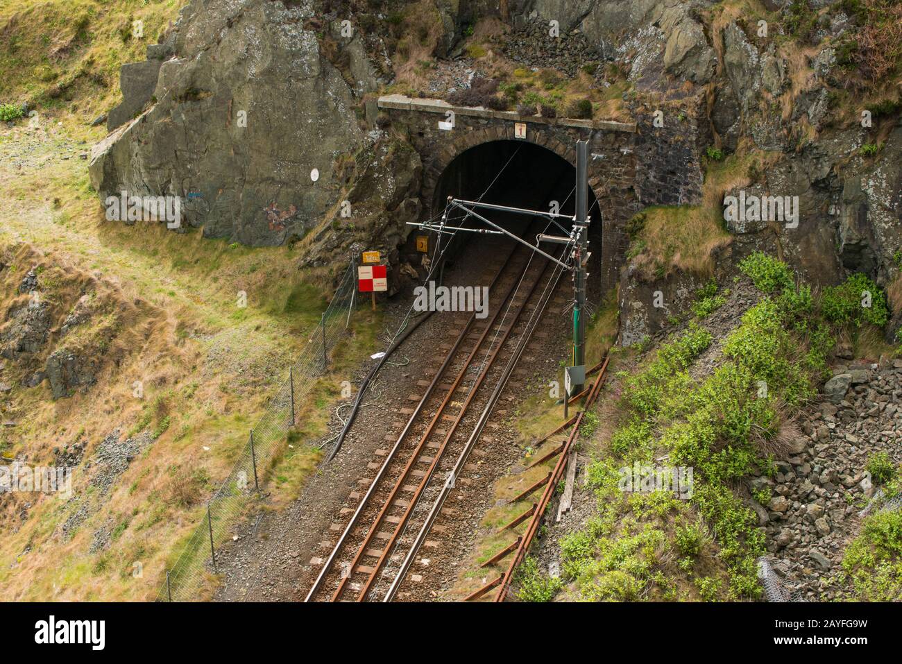 Train rail tunnel in Ireland Stock Photo - Alamy