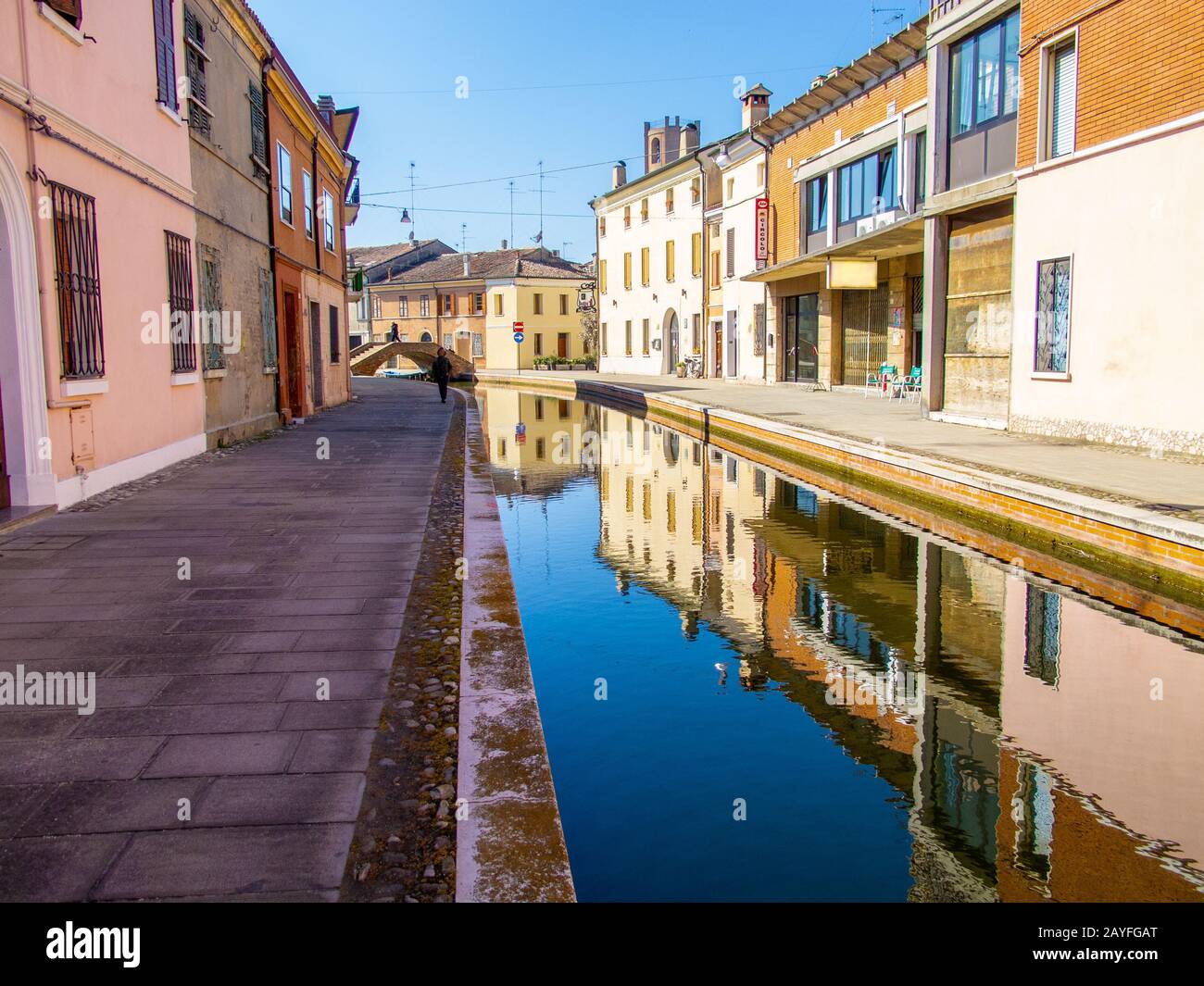 Canals and bridges in Comacchio, Emilia Romagna, Italy Stock Photo - Alamy