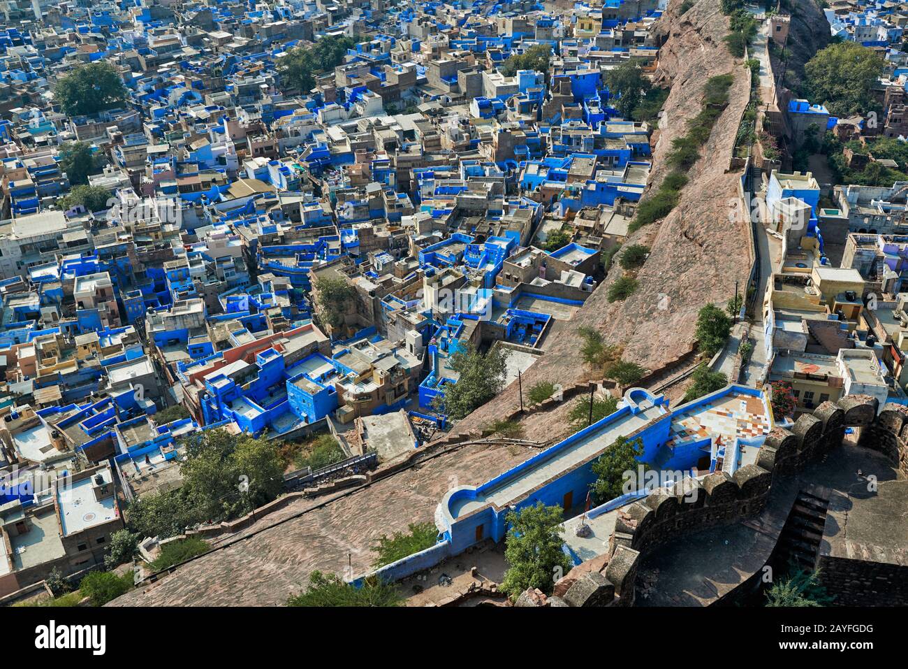 aerial view of Blue City Jodhpur, Rajasthan, India Stock Photo - Alamy