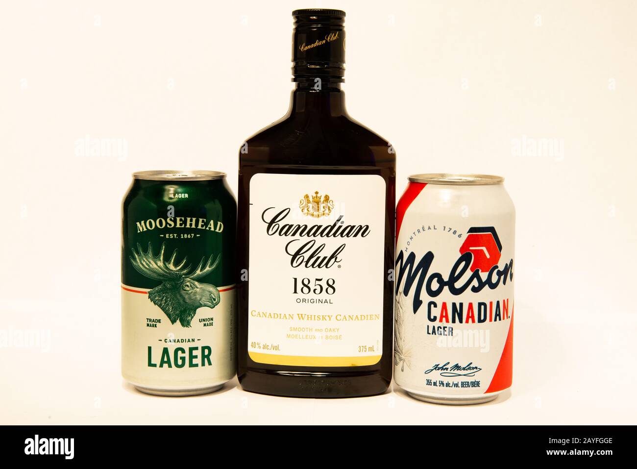 Montreal Quebec Canada December 27 2019; Very Canadian drinks Moose ...