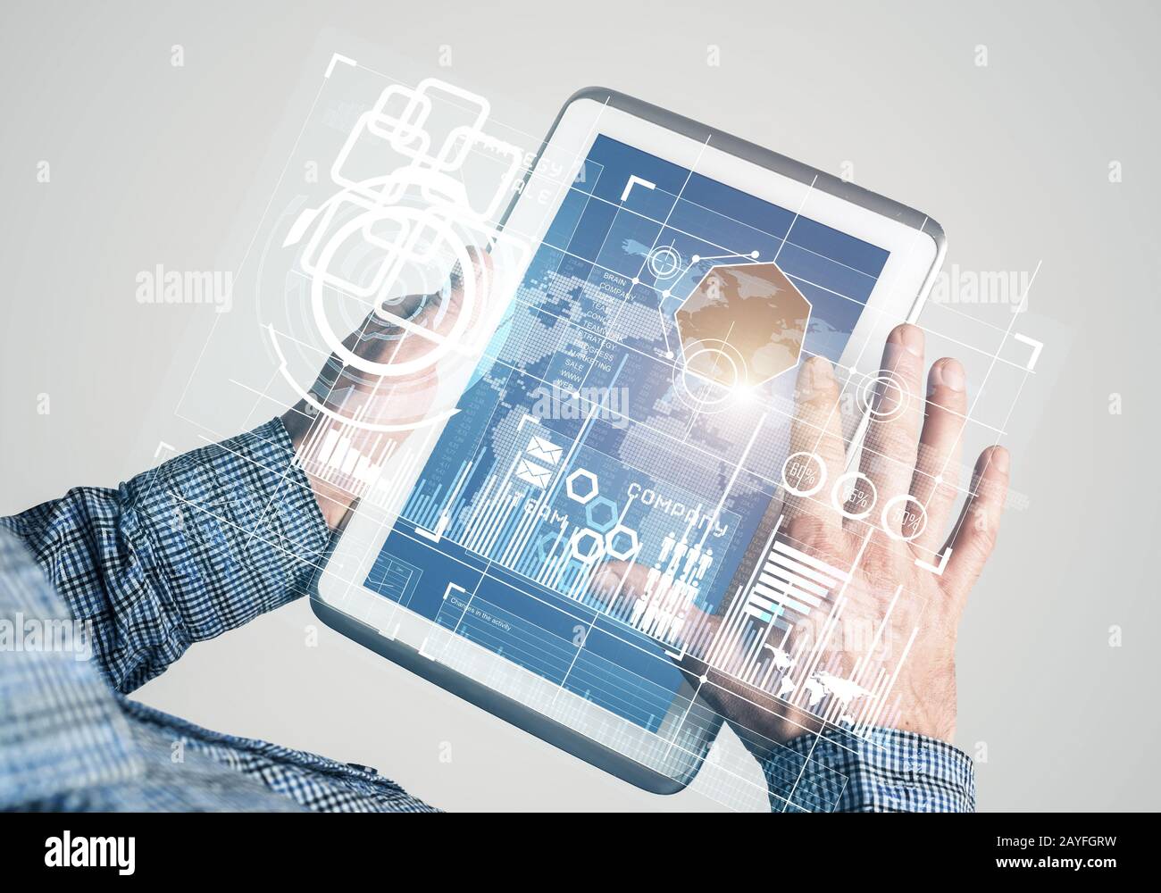 Concept of global connection and interaction interface on notebook ...