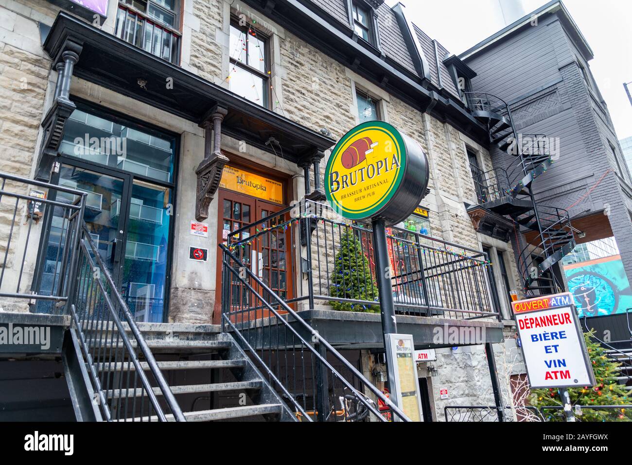 Montreal Quebec Canada December 29 2019: Brutopia brasseur artisanal ...