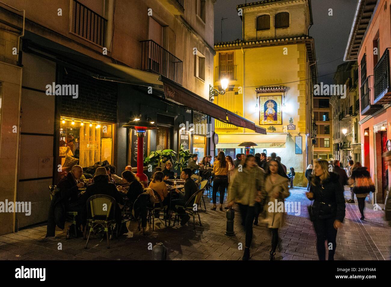 Nightlife in Granada, a city in southern Spain’s Andalusia region ...