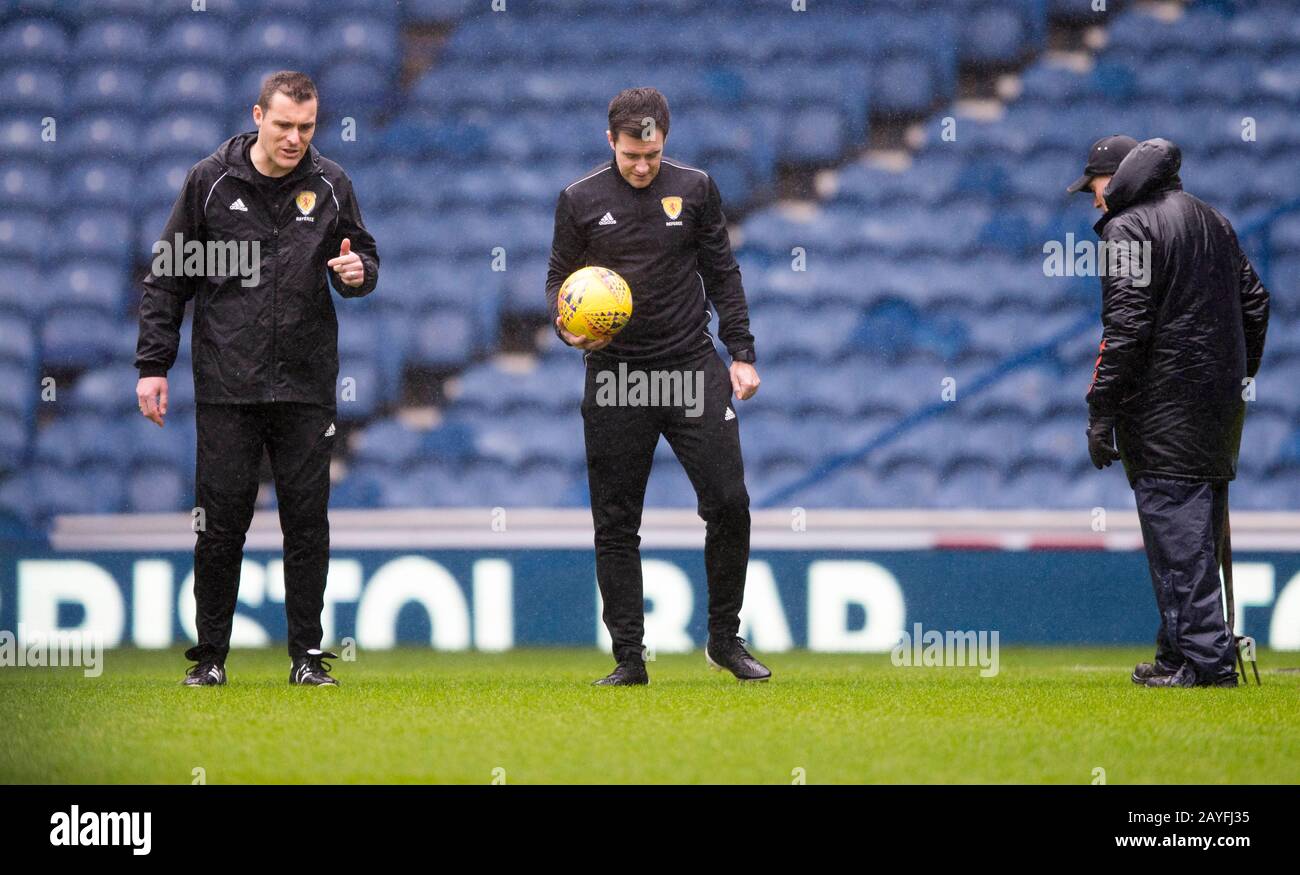 RefereeÕs Euan Anderson (left) and Don Robertson (centre) prior to the ...