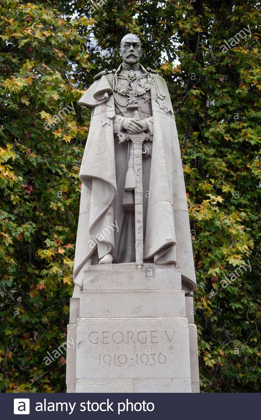 A statue of King George V by William Reid Dick near Westminster in ...