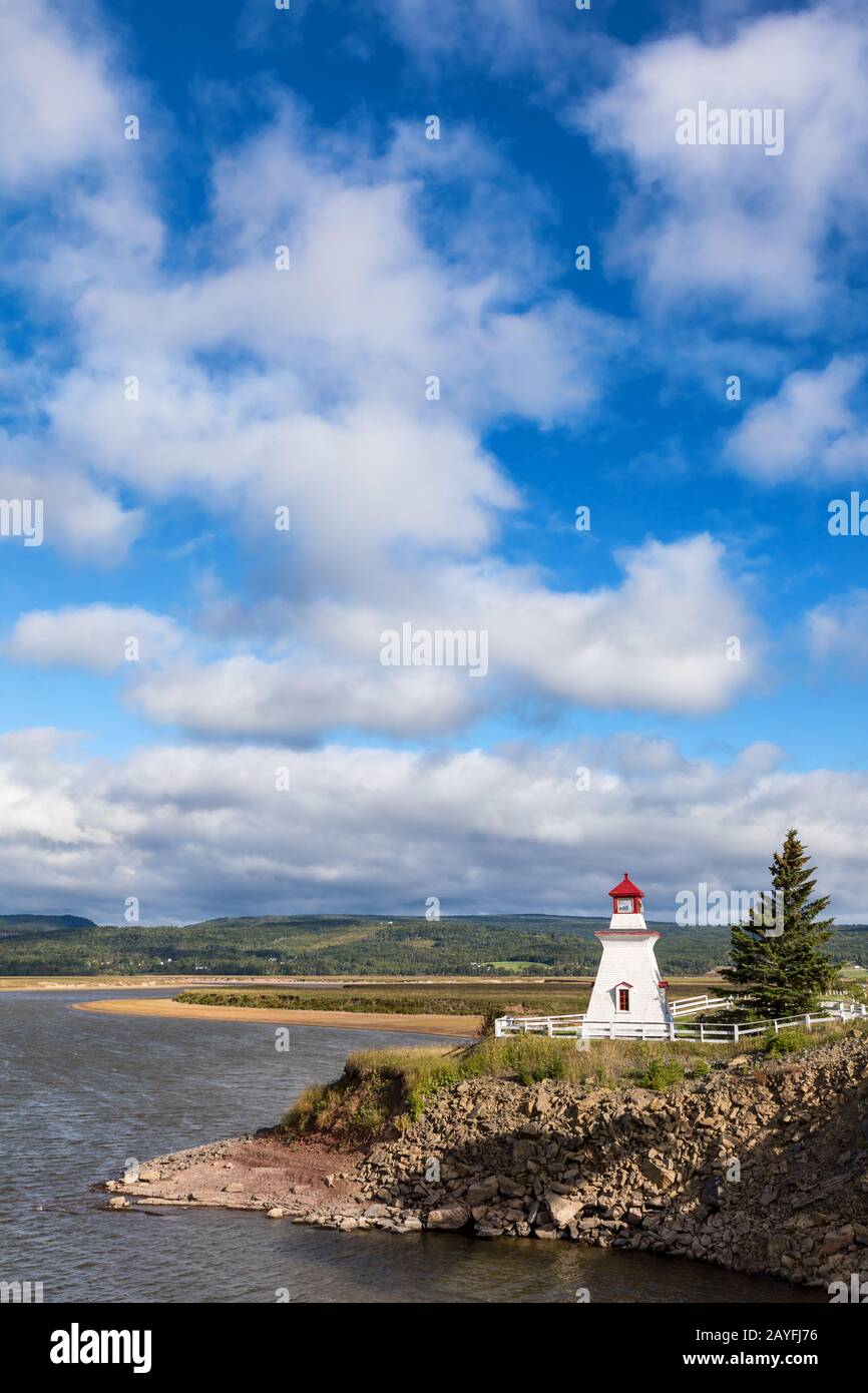 Anderson Hollow lighthouse by the Shepody River dam in Harvey, Bay of ...
